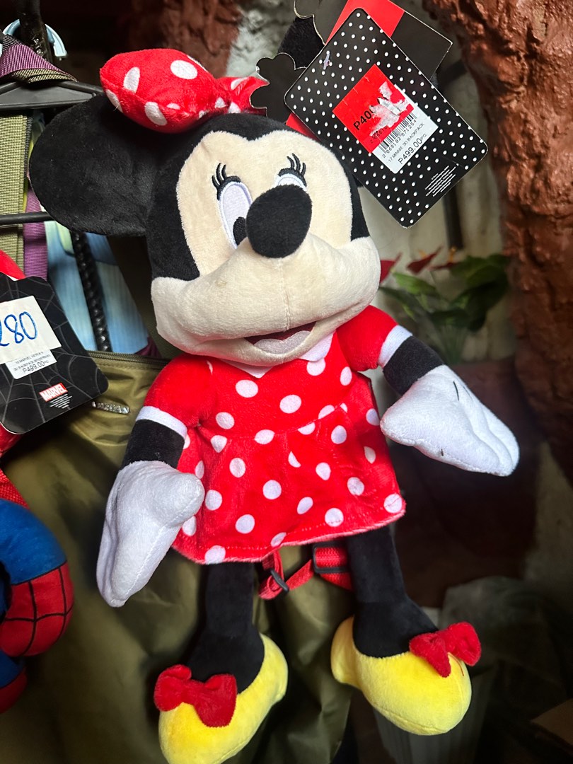 Minnie Mouse plush backpack, Women's Fashion, Bags & Wallets, Backpacks ...