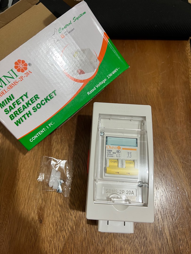 Omni Mini Safety Breaker with Socket, Furniture & Home Living, Home ...