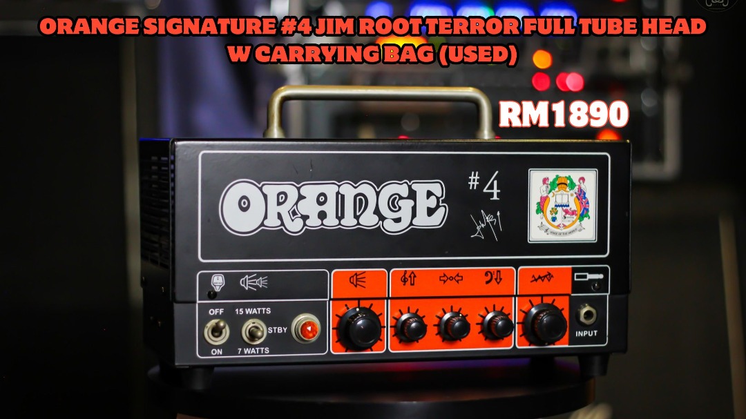 ORANGE SIGNATURE #4 JIM ROOT TERROR FULL TUBE HEAD W CARRYING BAG (USED ...