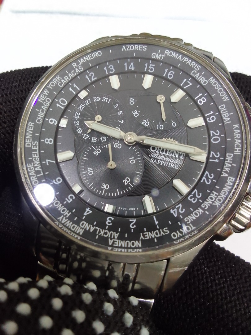 Orient World Time Automatic Watch Ref.: EY04-C1 with Power Reserve ...