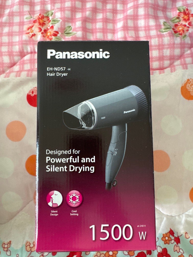 Panasonic Compact Hair Dryer (1500W) EH-ND57-H655 Quiet & Compact ...