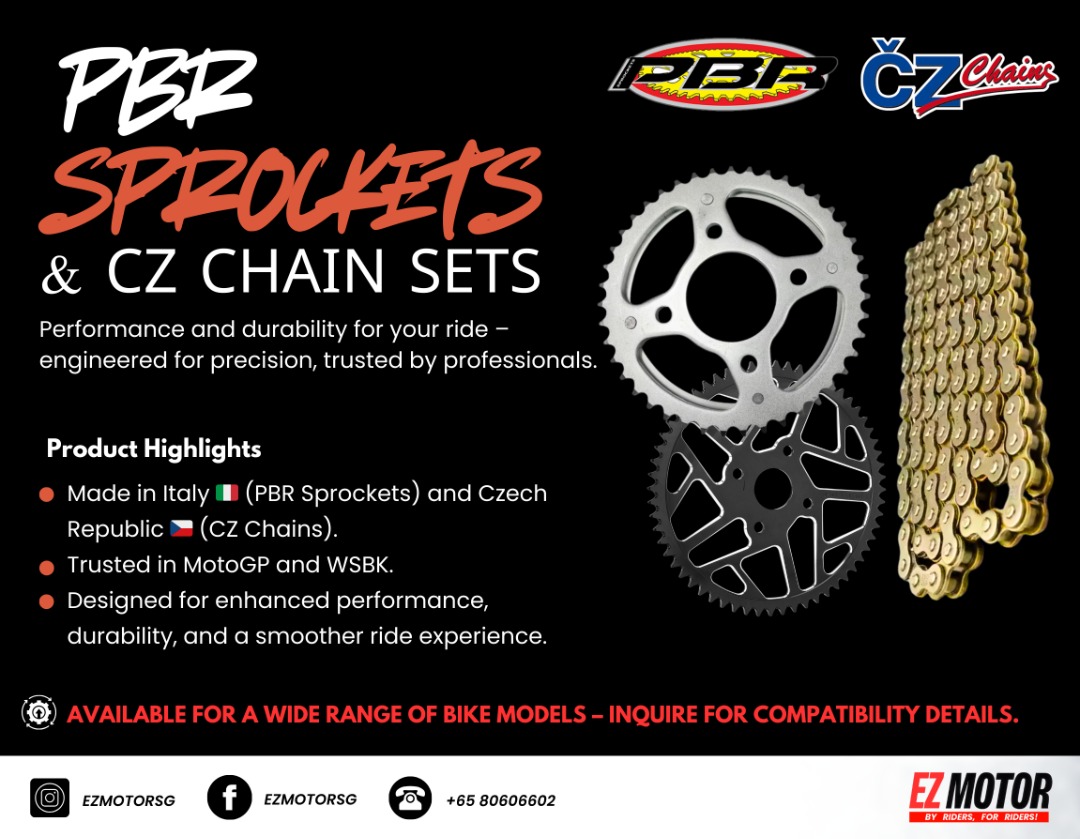 PBR Sprocket with CZ Chain Set, Motorcycles, Motorcycle Accessories on ...