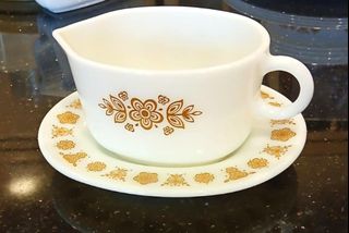 Pyrex Butterfly Gold Design Margarine Tub with Cover.(Made in USA ...