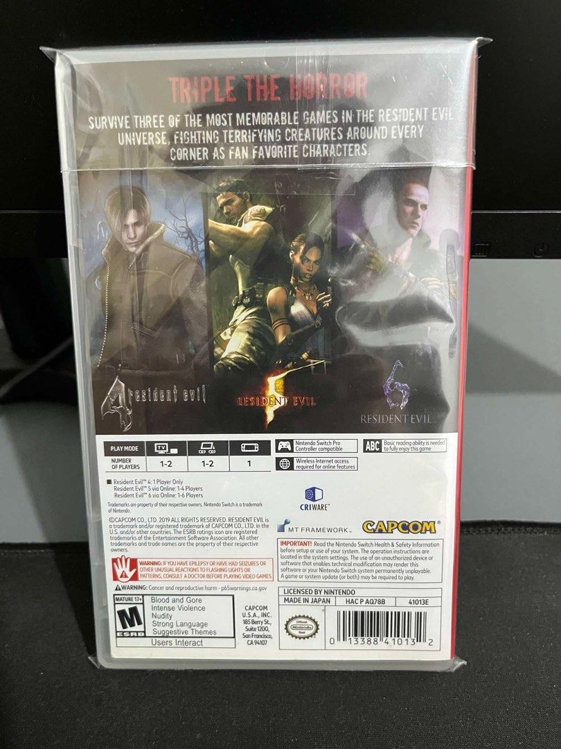 Resident Evil Trilogy nintendo switch game (with unused code), Video ...