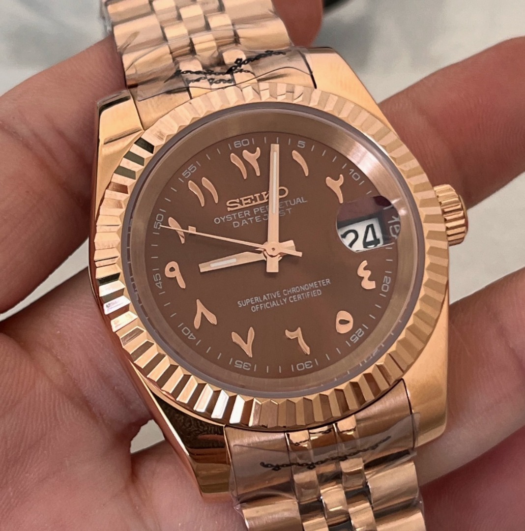 Seiko Gold Datejust Chocolate Arabic Dial with Gold Accent 36mm 39mm ...