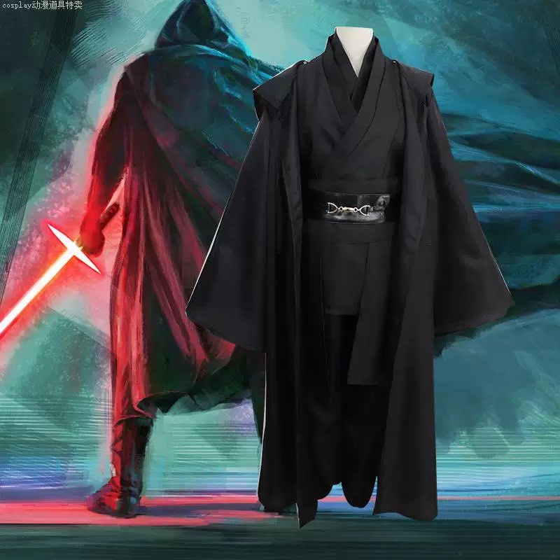 Starwars cosplay adult dark Jedi costume all black, Men's Fashion ...