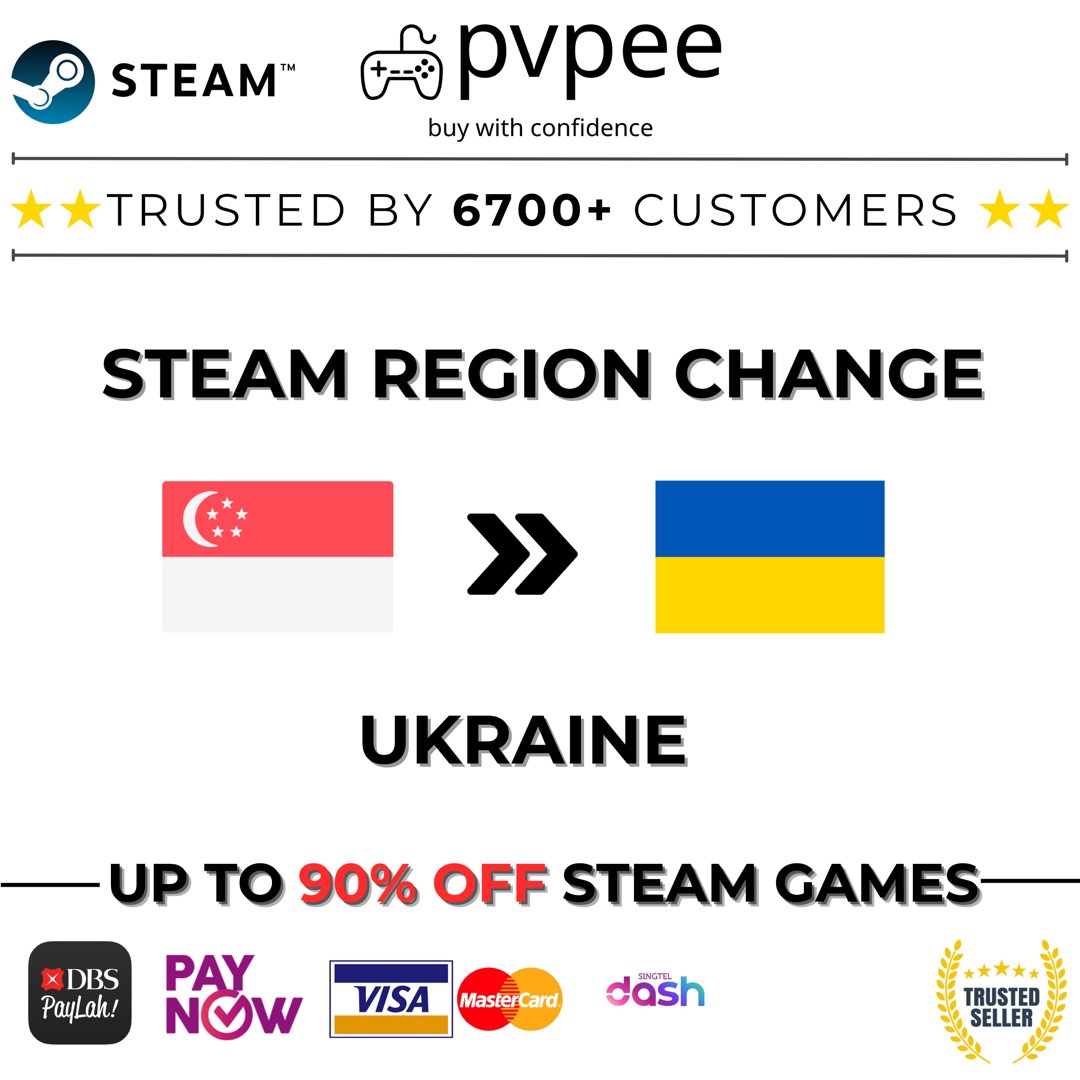 Steam Region Change Ukraine, Video Gaming, Video Games, Others on Carousell