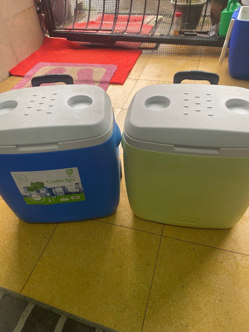 Used 28L Cooler Box with Wheels and handles, Sports Equipment, Fishing ...