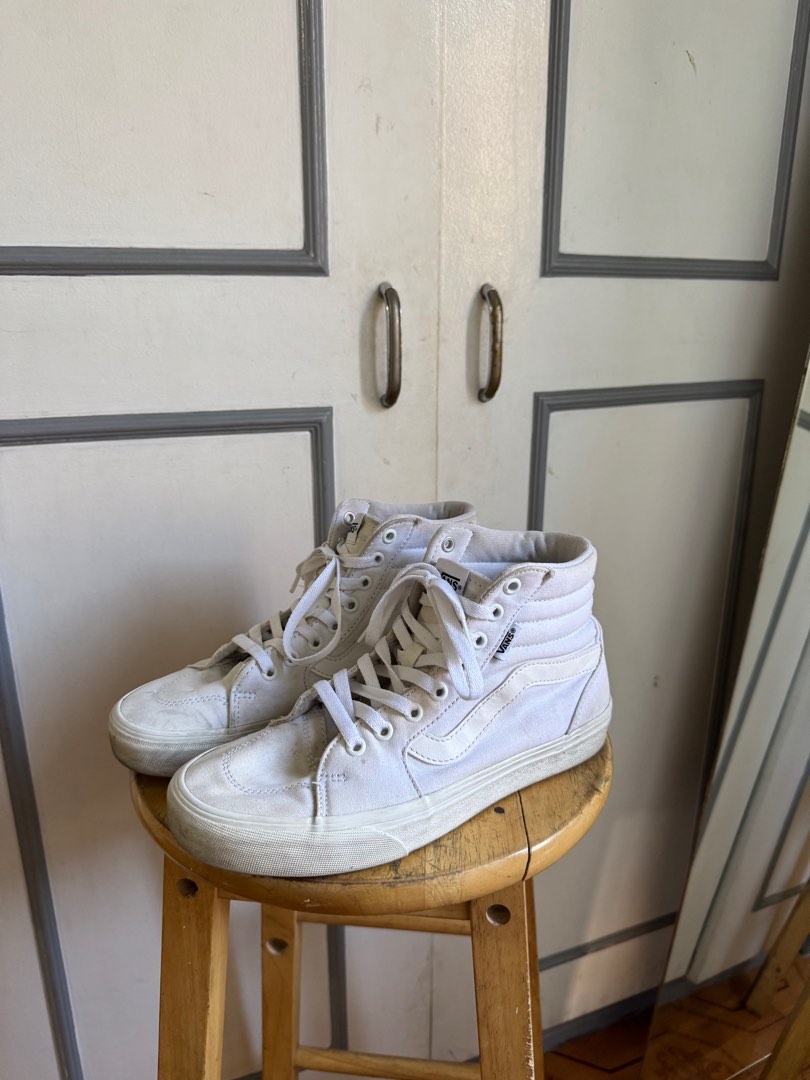 Vans all white, Women's Fashion, Footwear, Sneakers on Carousell