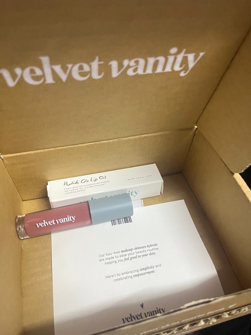 Velvet Vanity Peptide Glo Lip Oil (Sunset Peony), Beauty & Personal ...