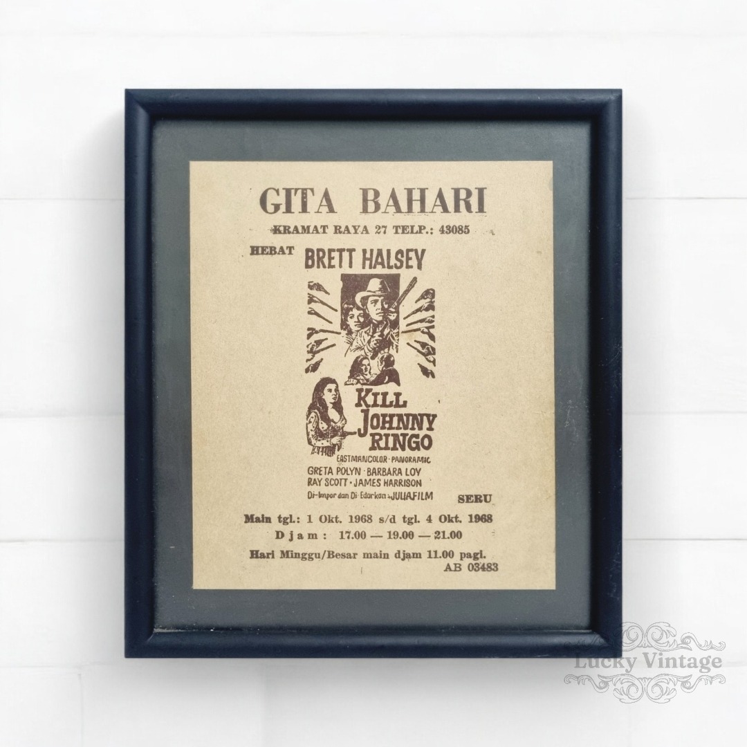 Vintage Lawas 1968 Poster Pemutaran Film Bioskop Gita Bahari Kramat ...