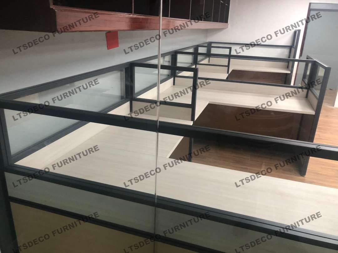 Workstation Cubicle With Glass \ Office Partition \ Office Furniture ...