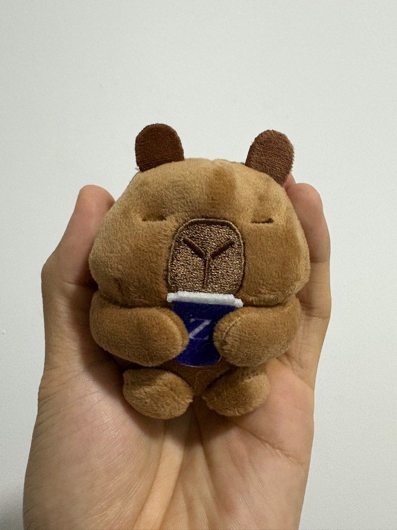 ZUS Capybara Plushie Pin + FREE Sticker Pack + Cup Paper Sleeve (3in1 ...