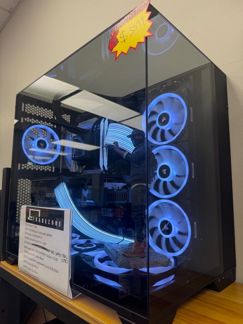 🧧CNY SALE - RTX 4070 TI Ryzen 7 7700 32GB 2TB Lian Li O11 Vision Black ...