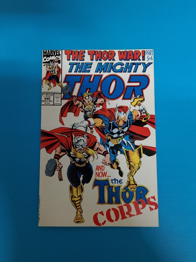 1st team app Thor Corps ! The Mighty Thor #440 ( Ron Frenz - Cover Art ) Marvel Copper Age ...