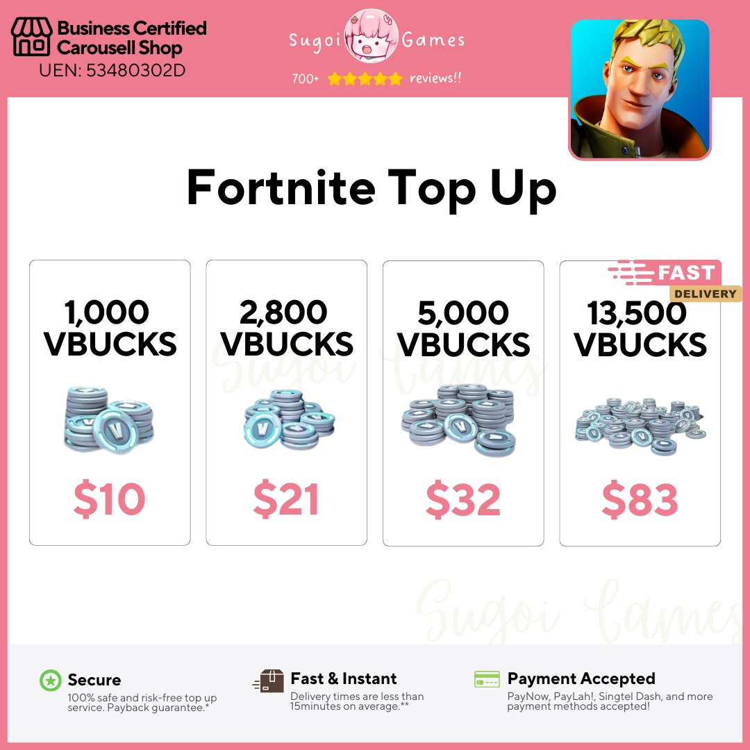 🌸 Fortnite (Fn) Top-Up Service | Vbucks | EPIC / XBOX Login Required ...