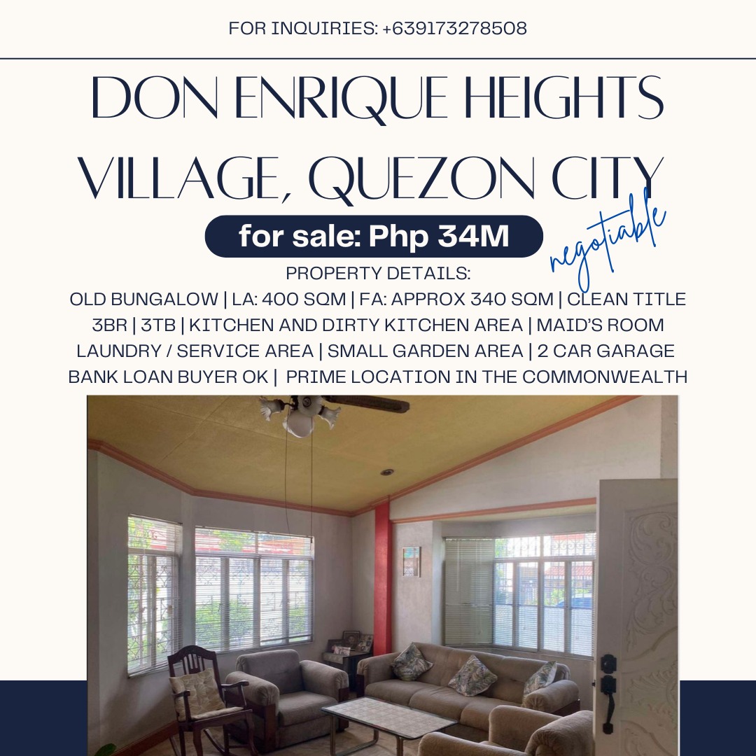 **buyer only** 3br old bungalow house and lot in Don Enrique Heights ...