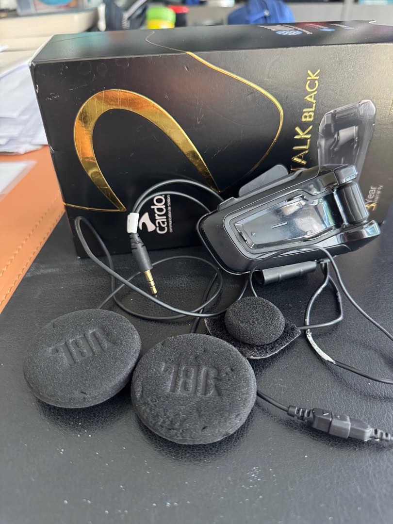 Cardo Packtalk Black with 45mm speakers, Motorcycles, Motorcycle ...