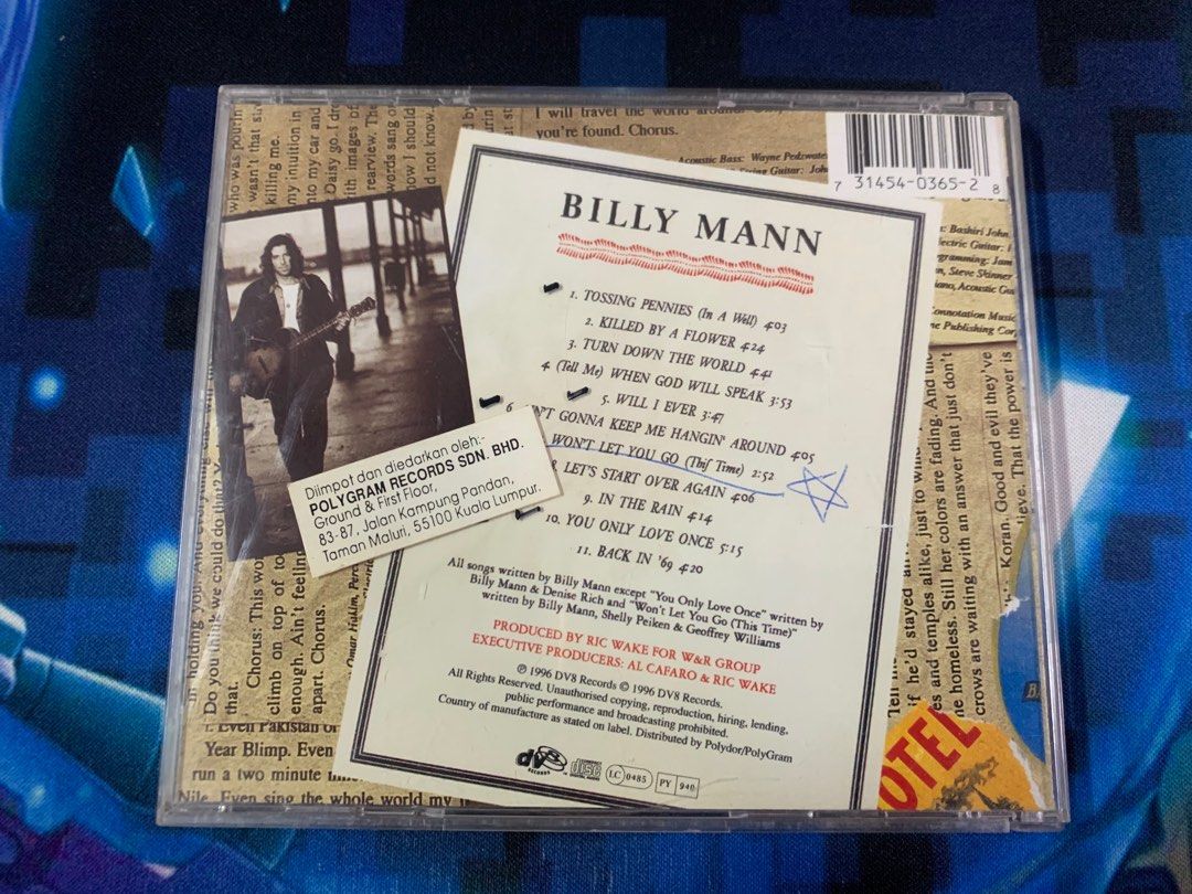 (CD) BILLY MANN (1996), Hobbies & Toys, Music & Media, CDs & DVDs on ...