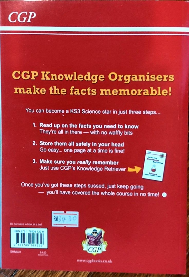 CGP Key Stage Three Knowledge Organiser Science (Biology, Chemistry ...