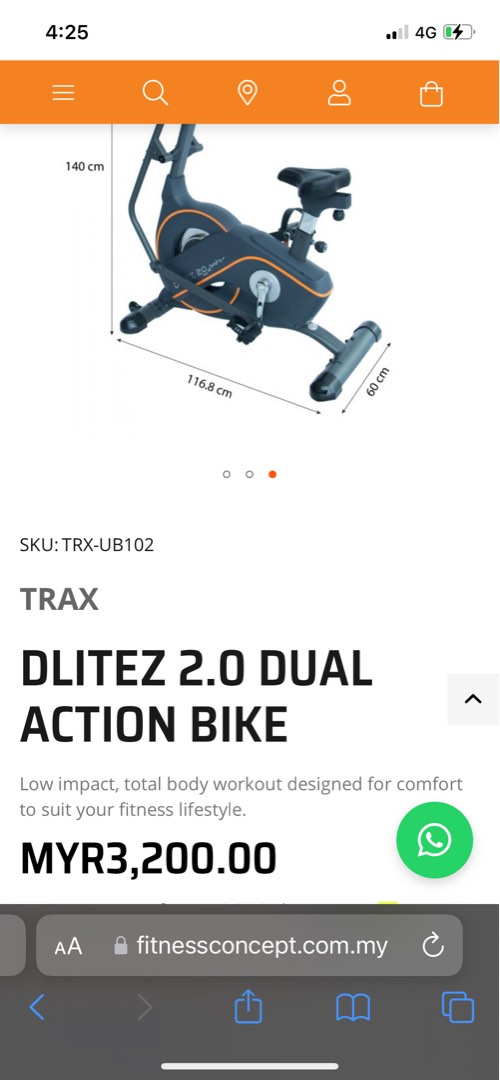 Dlitez 2.0 Dual Action Bike, Sports Equipment, Exercise & Fitness ...