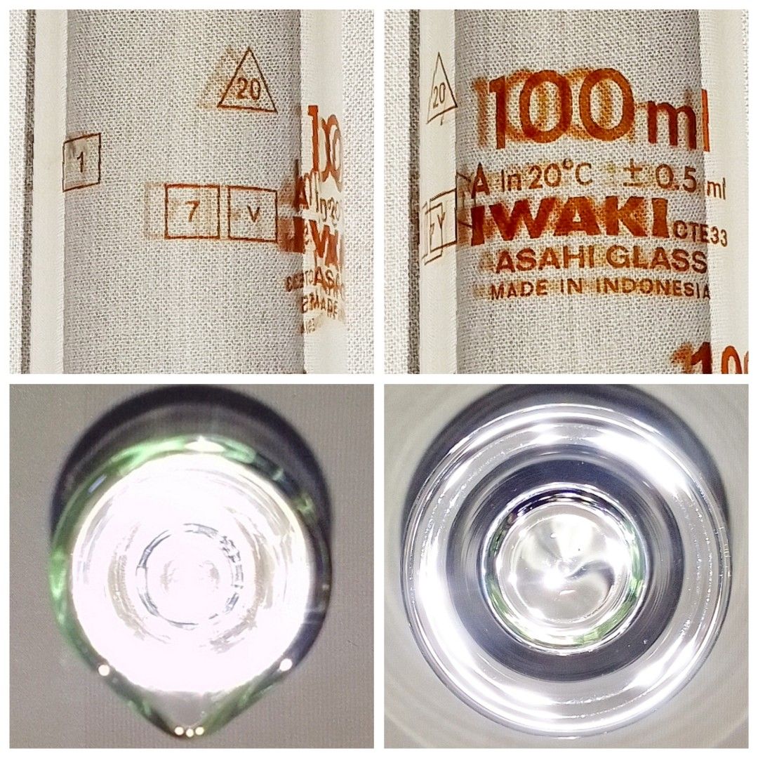 Iwaki CTE33 Asahi Glass Measuring Cylinder Tube 100 ml Gelas Ukur Terra ...