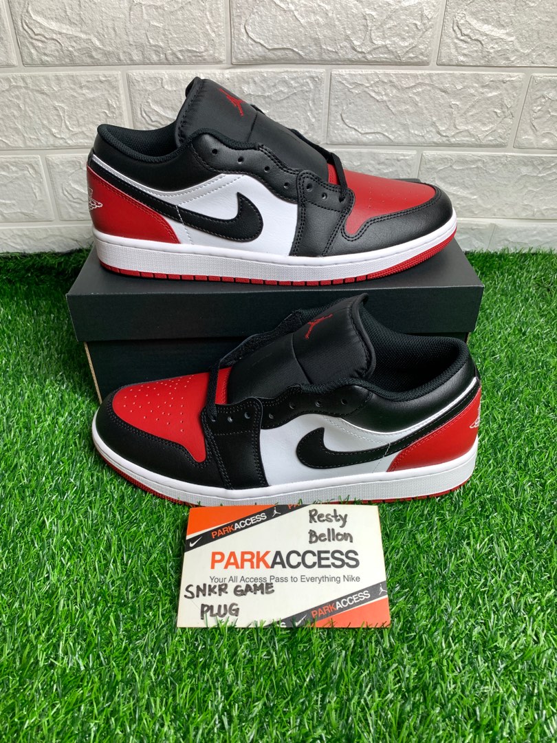 Jordan 1 Low Bred Toe V2, Men's Fashion, Footwear, Sneakers on Carousell