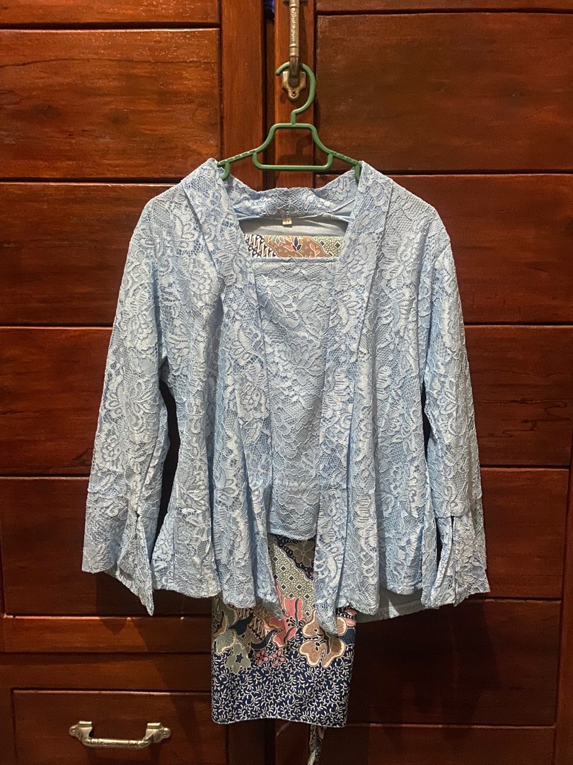 kebaya baby blue indonesia, Women's Fashion, Dresses & Sets, Evening ...