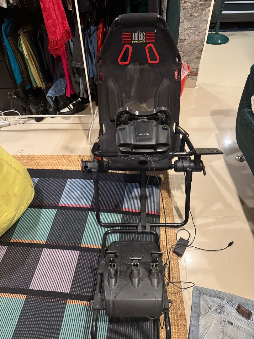 Next Level Racing GT Lite Foldable Simulator Cockpit + Logitech G29 ...