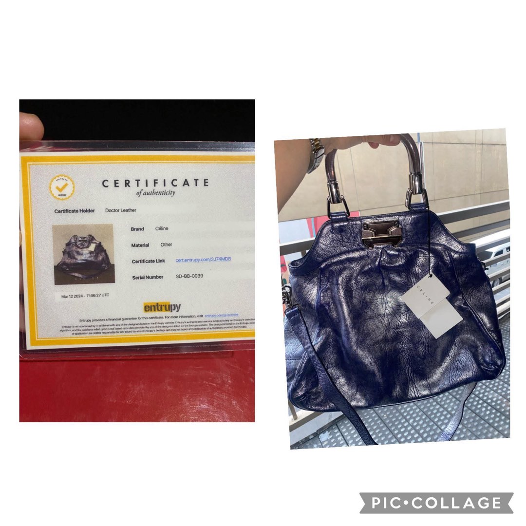 Original Celine in Metallic Leather and Acrylic Top Handle Laptop Bag ...