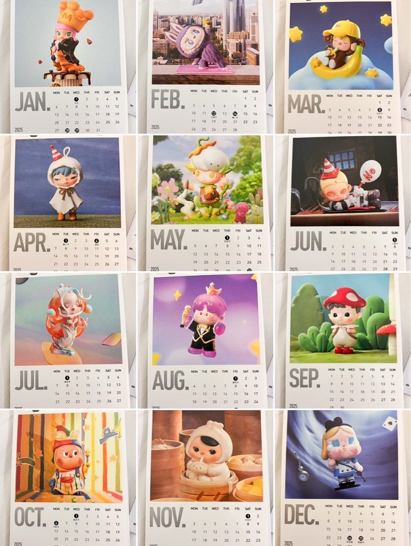 Pop Mart 2025 Calendar (Sealed Pack) with stickers, Everything Else ...
