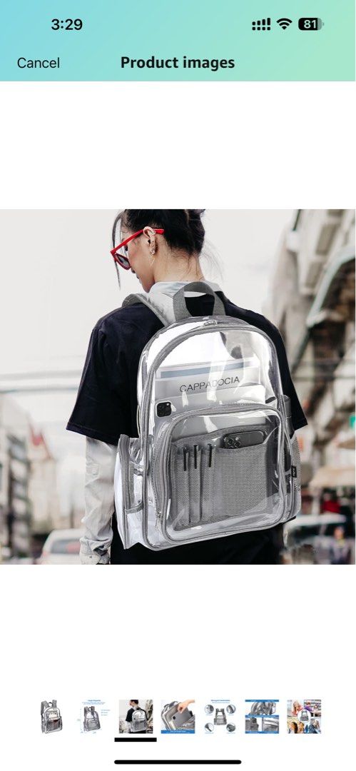 Procase pain bag ita bag heavy duty Transparent clear backpack painbag ...