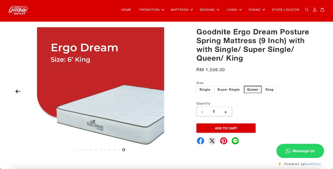 Queen Mattress Ergo Dream Goodnite, Furniture & Home Living, Furniture ...