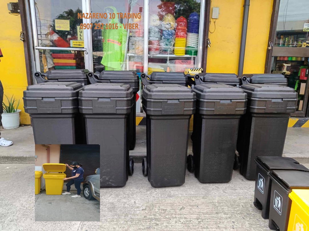 Roller king trash bin w/wheels 150Liters 706, Furniture & Home Living ...