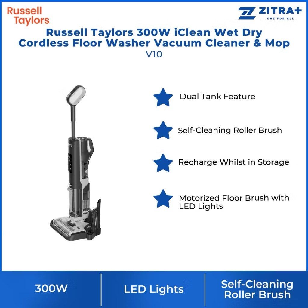 Russell Taylors 300W iClean Wet Dry Cordless Floor Washer Vacuum ...