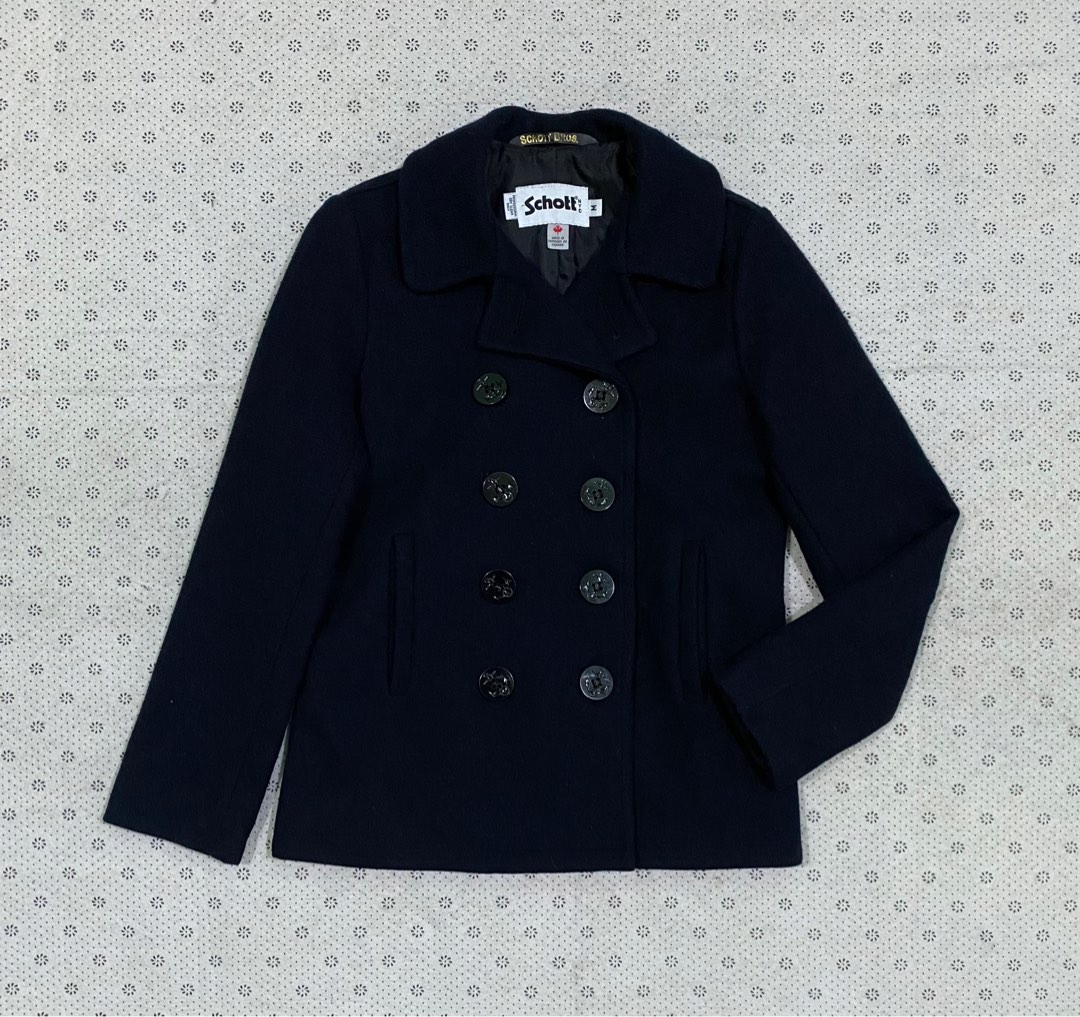 Schott x Earth music & ecology Double Breast Peacot Jacket, Women's ...