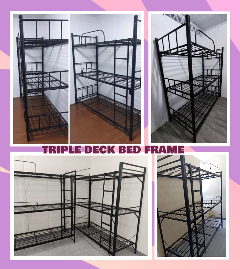 Triple deck bed frame, Furniture & Home Living, Furniture, Bed Frames ...