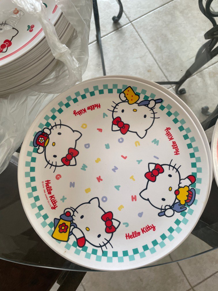 Vintage Hello Kitty Plates, Furniture & Home Living, Kitchenware ...