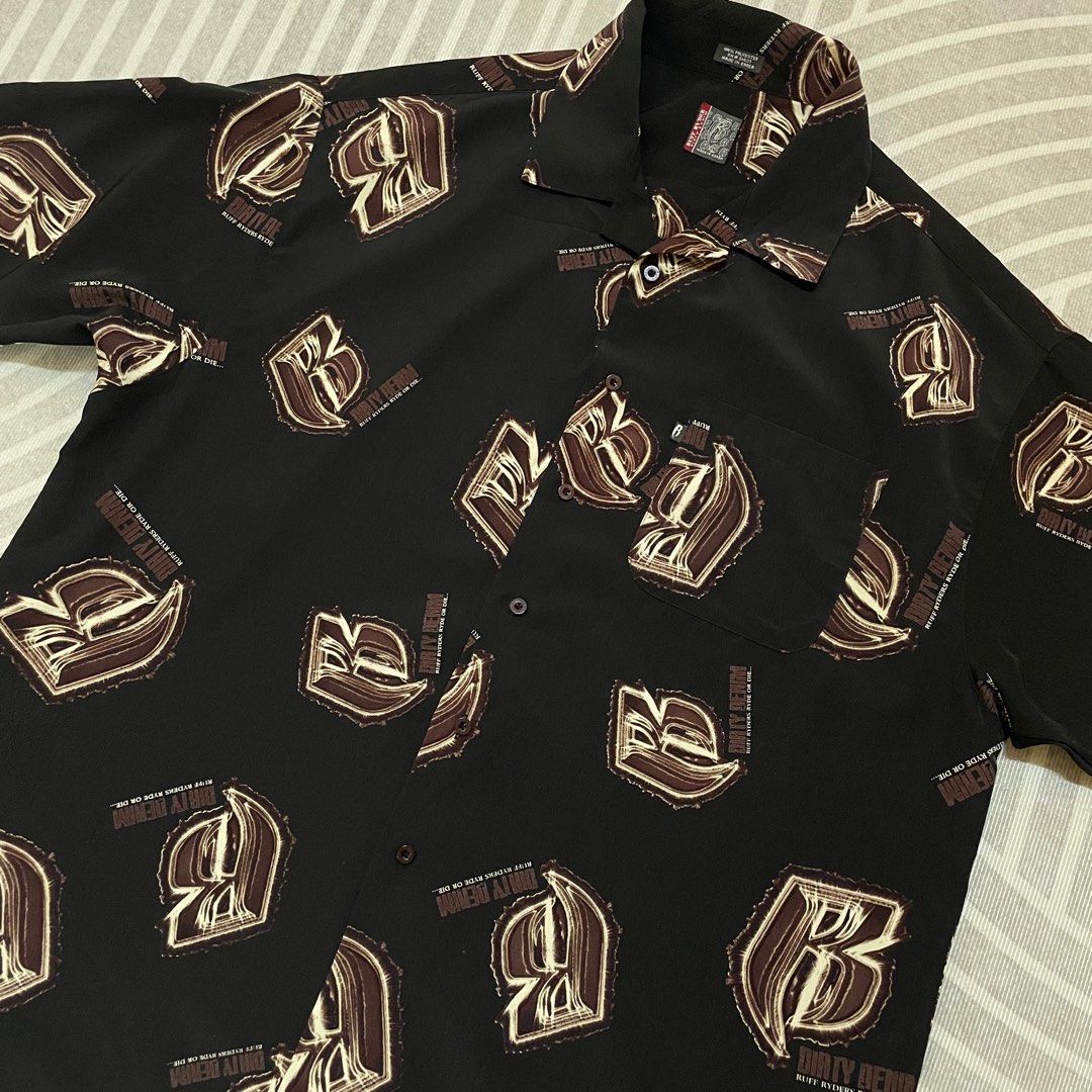Vintage Ruff Ryders DMX open collar shirt XL/XXL, Men's Fashion, Tops ...