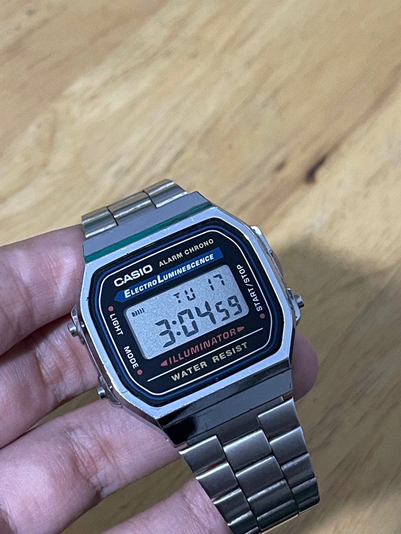 Vintage Silver Watch Casio A168WA, Luxury, Watches on Carousell