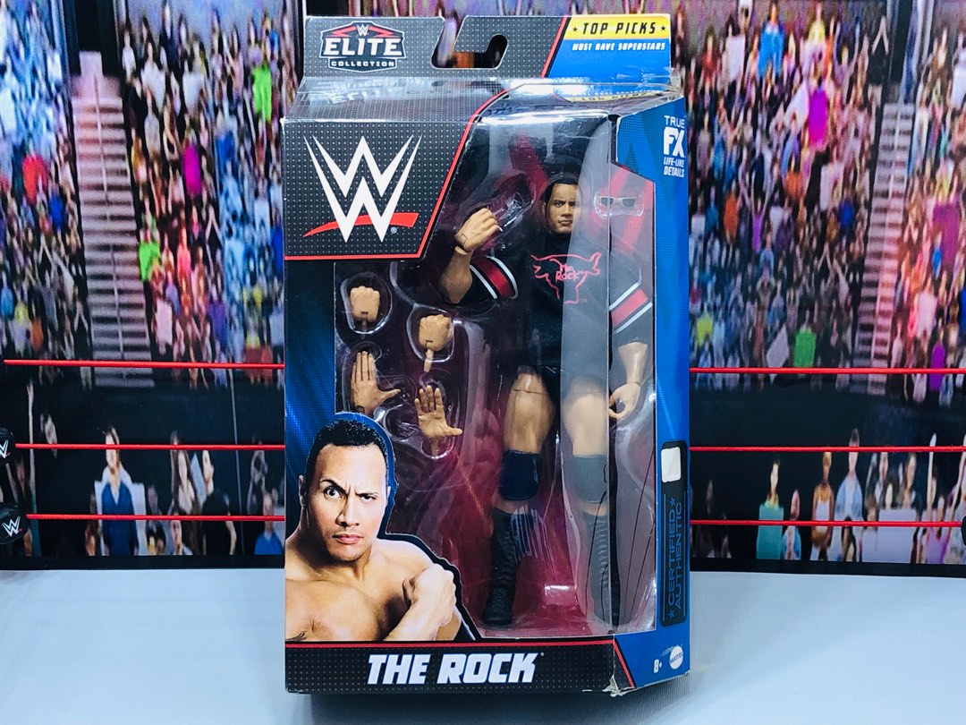 WWE Mattel Elite The Rock Wrestling Action Figure, Hobbies & Toys, Toys ...