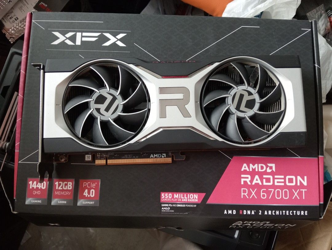 XFX RADEON RX 6700XT 12 GB GDDR6 VRAM GAMING GPU TEAM RED graphics card ...