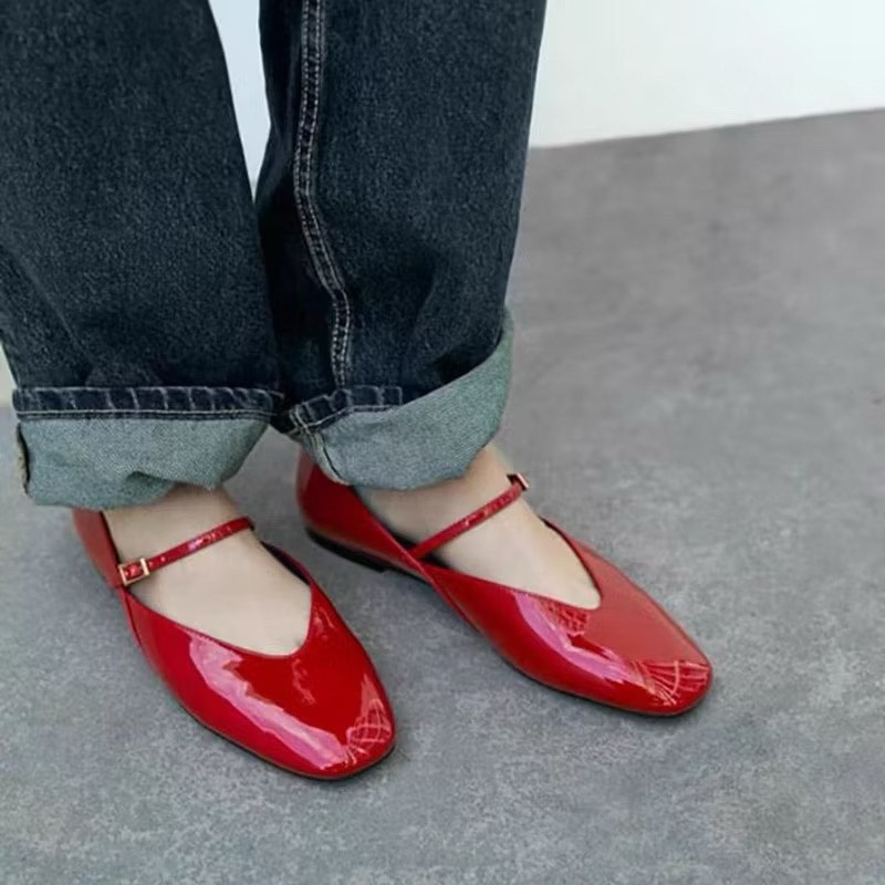 Zara Mary Jane (Red), Women's Fashion, Footwear, Flats & Sandals on ...
