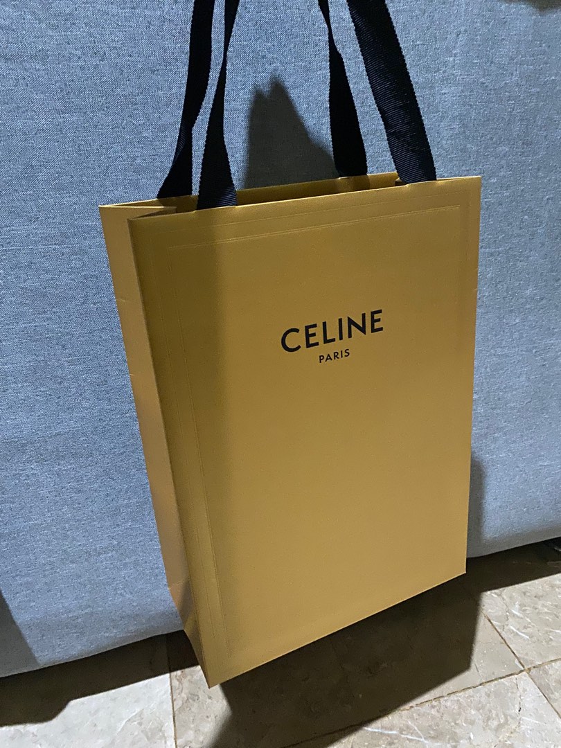 AUTH CELINE MEDIUM PAPERBAG IN GOLD, Luxury, Bags & Wallets on Carousell