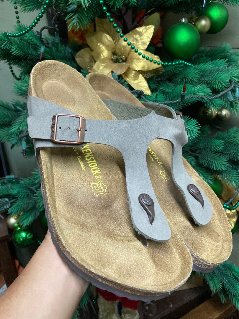 Birkenstock Gizeh Nubuck, Men's Fashion, Footwear, Slippers & Slides on ...