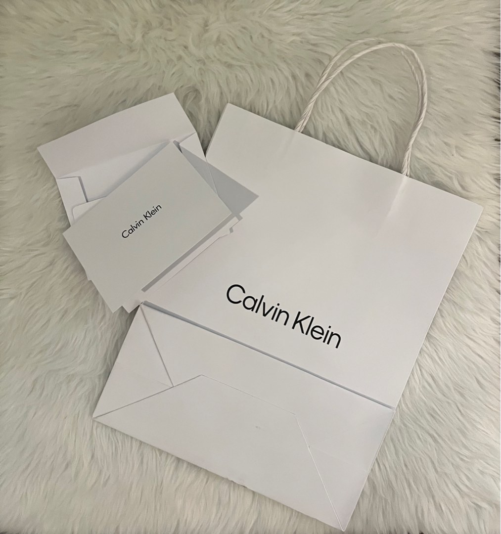 Calvin Klein Paperbag medium with Dedication card guaranteed authentic ...