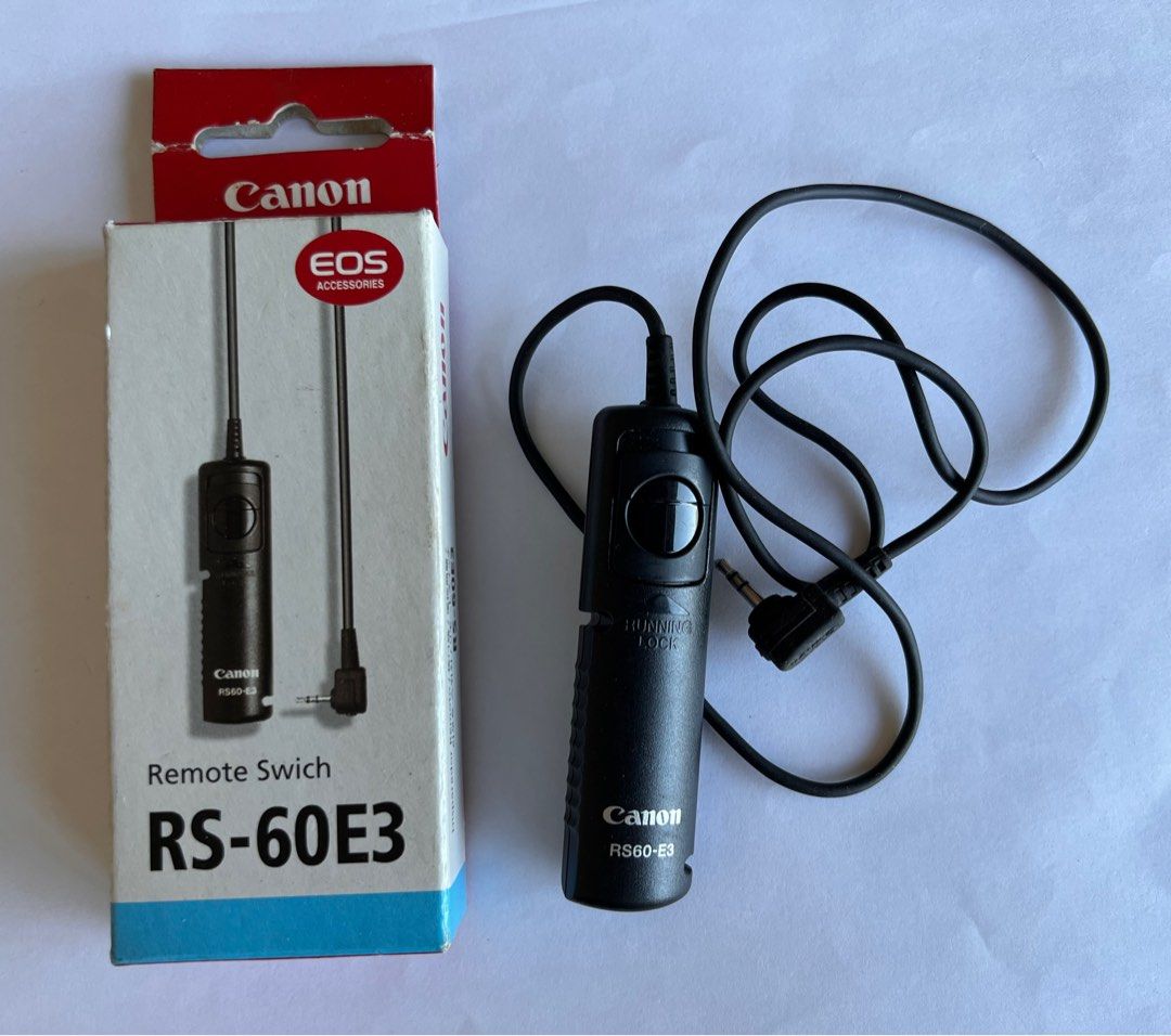 Canon 原廠 數碼相機 有線遙控開關 快門線 Camera Remote Switch RS-60E3 台灣製造 Made in Taiwan, 攝影器材, 攝影配件, 相機袋 ...