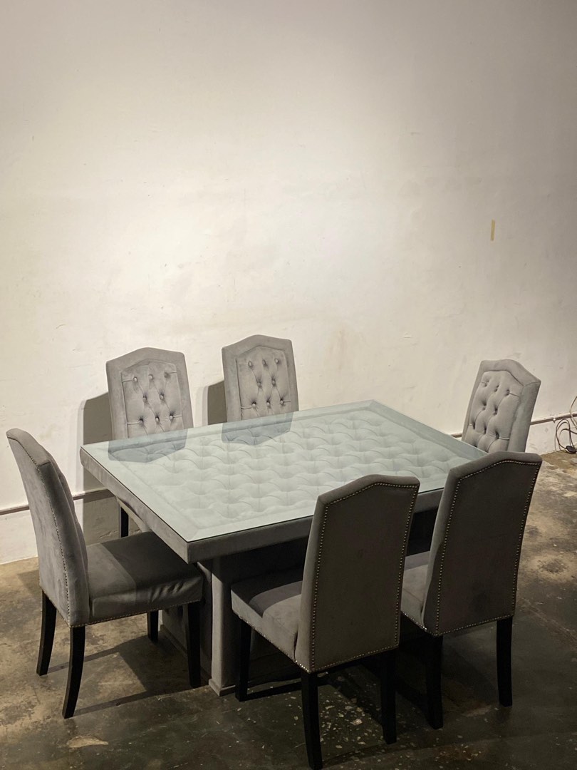 Chesterfield Dining Table 6seater set, Furniture & Home Living ...