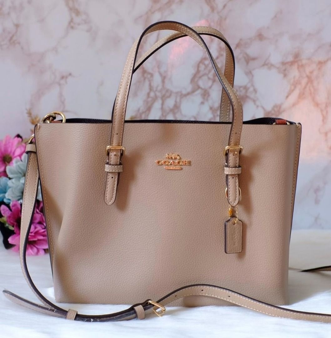 Coach C4084 Mollie Tote 25 Bag in Double Face Crossgrain Leather with ...