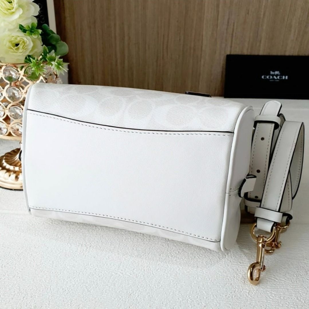 Coach CA591 Sydney Satchel in Signature Coated Canvas & Smooth Leather ...